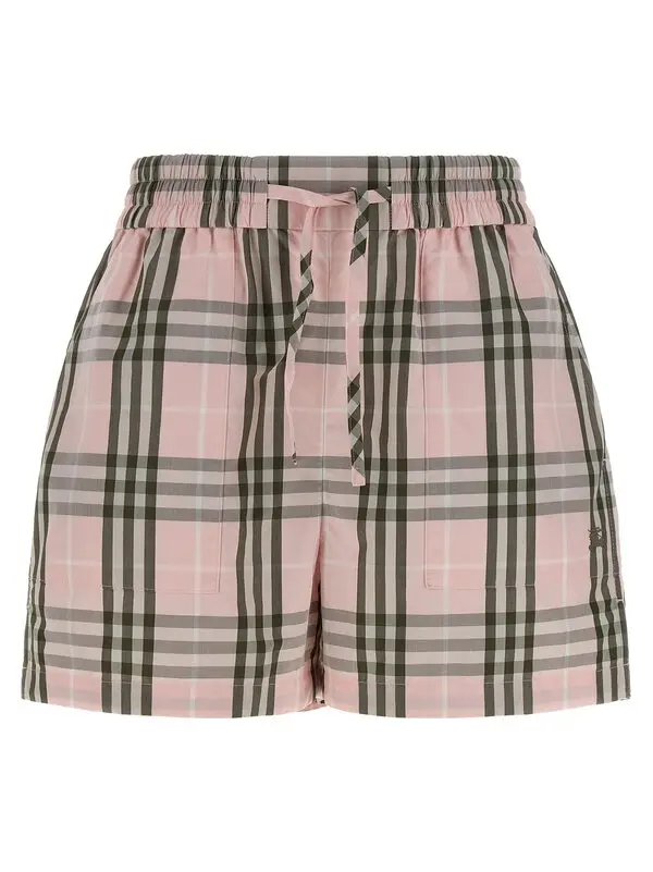 Burberry Evelyn Check Cotton Shorts - Pink