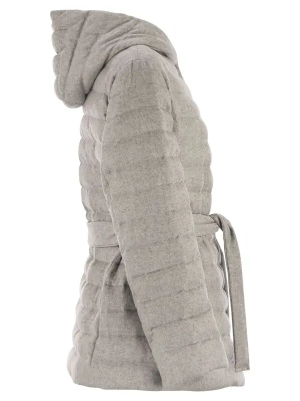 Herno Silk And Cashmere Down Jacket With Hood - Multicolor