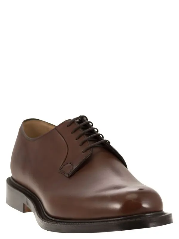 Church's Shannon Derby Wholecut Leather Lace Up Shoes - Brown