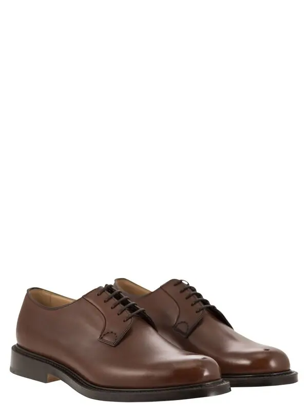 Church's Shannon Derby Wholecut Leather Lace Up Shoes - Brown