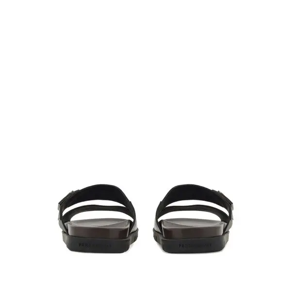 FERRAGAMO Double Strap Sandals - Black