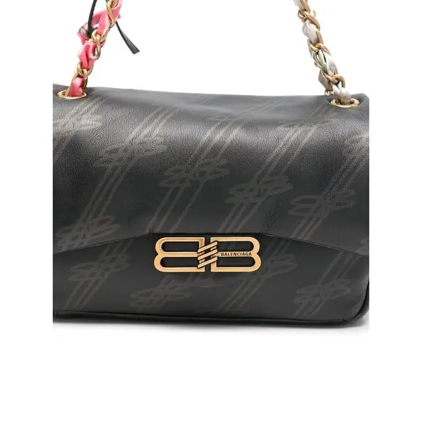 Balenciaga Logo Detail Shoulder Bag - Black