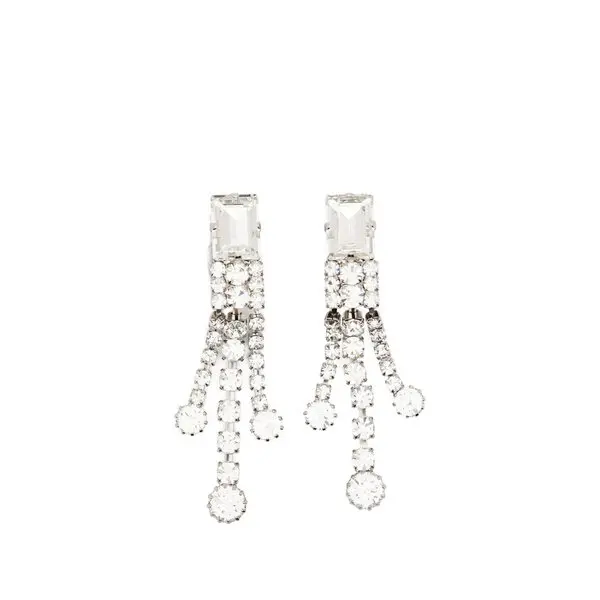 Alessandra Rich Crystal Embellishment Drop Earrings - Silver