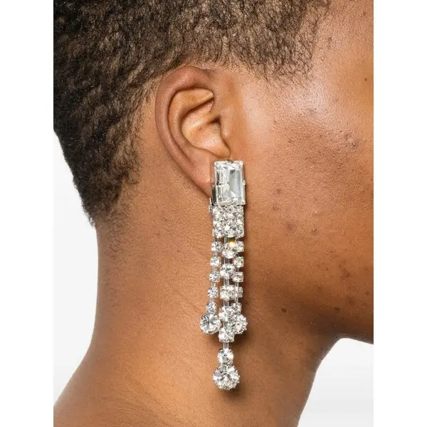 Alessandra Rich Crystal Embellishment Drop Earrings