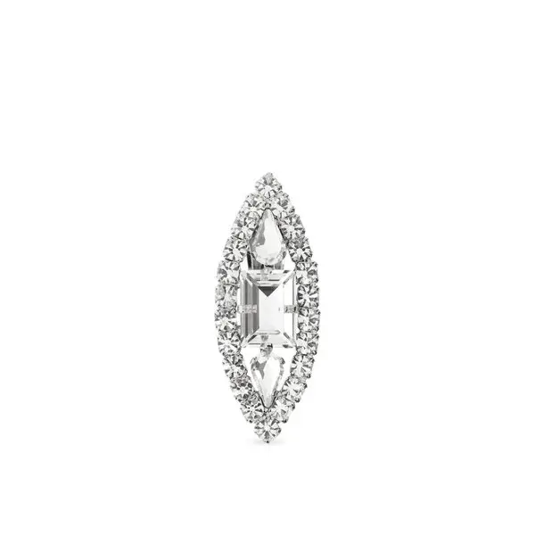 Alessandra Rich Tone Marquise Drop Earrings With Gem Detailing