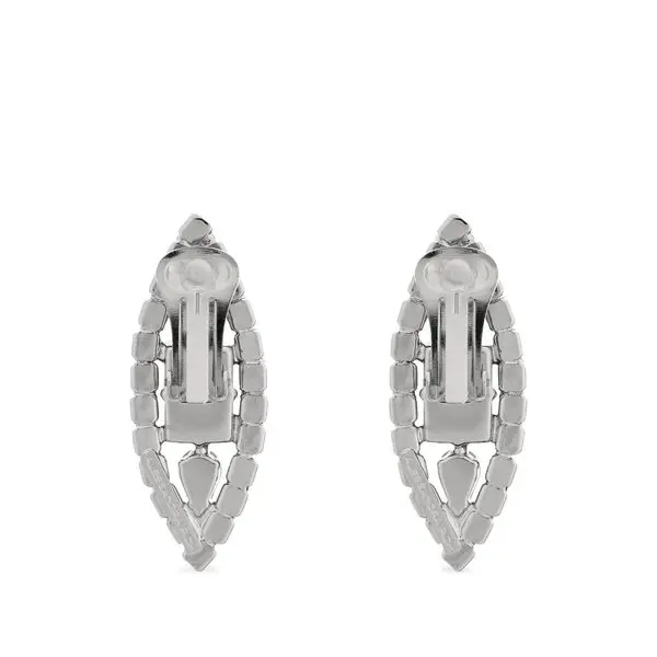 Alessandra Rich Tone Marquise Drop Earrings With Gem Detailing