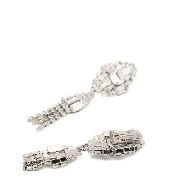 Alessandra Rich Crystal Embellished Tassel Drop Earrings