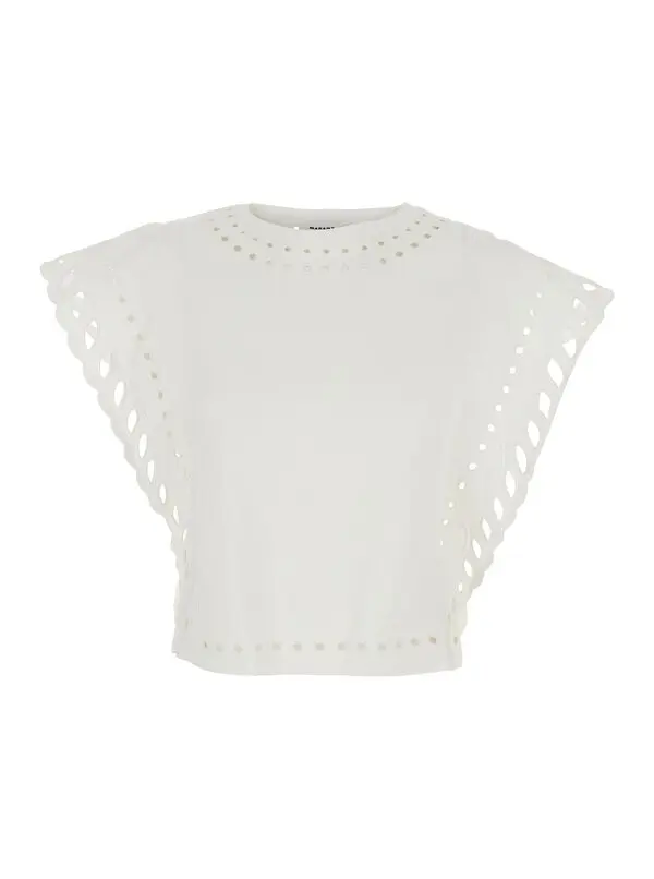 Isabel Marant Étoile Odyle Crew Neck Top With Cut-out Details - White