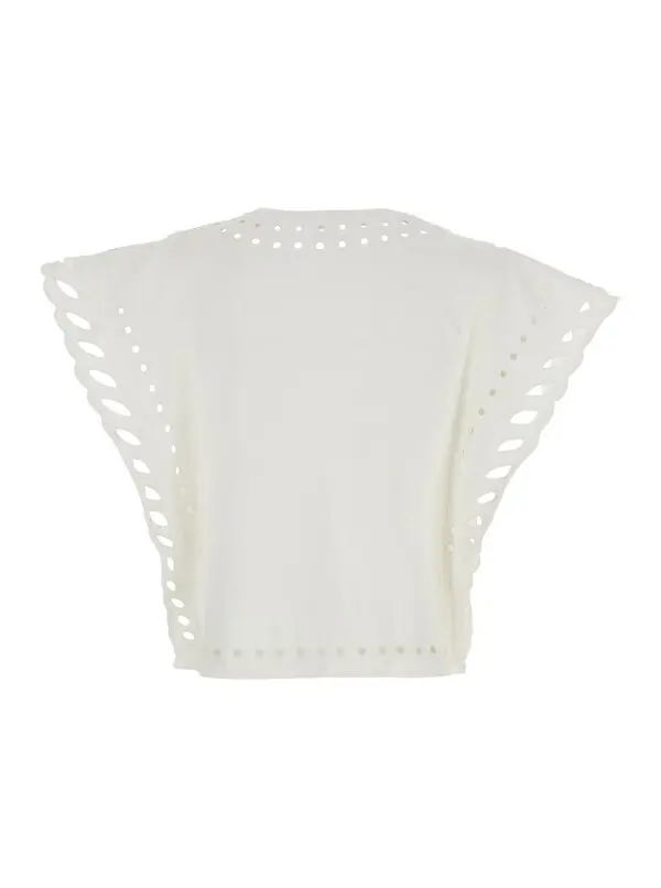 Isabel Marant Étoile Odyle Crew Neck Top With Cut-out Details - White