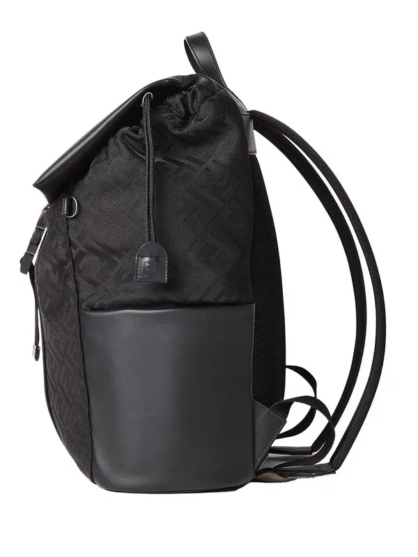 Fendi Baguette Backpack Ff Monogram - Black