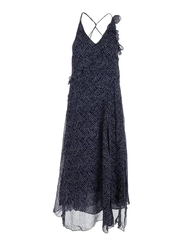 Isabel Marant Étoile Flared V-neck Dress With Ruffles - Multicolor