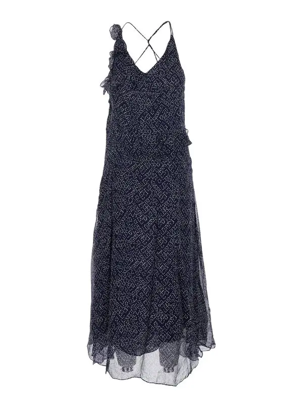 Isabel Marant Étoile Flared V-neck Dress With Ruffles - Multicolor