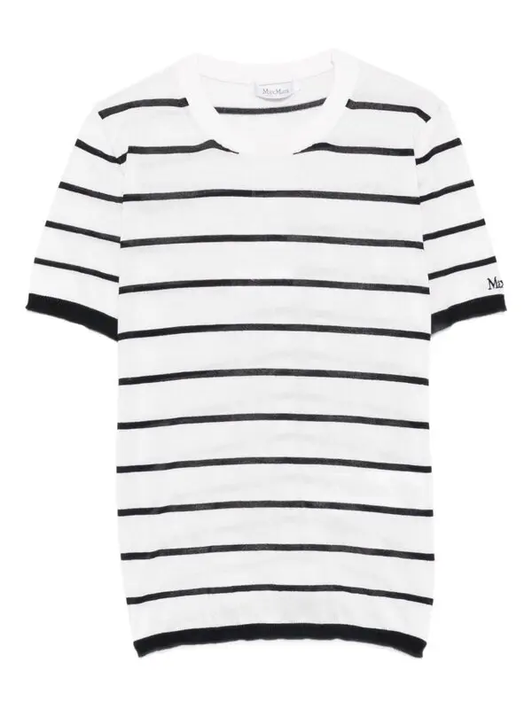 Max Mara Striped Crewneck Short Sleeve T-shirt - Multicolor
