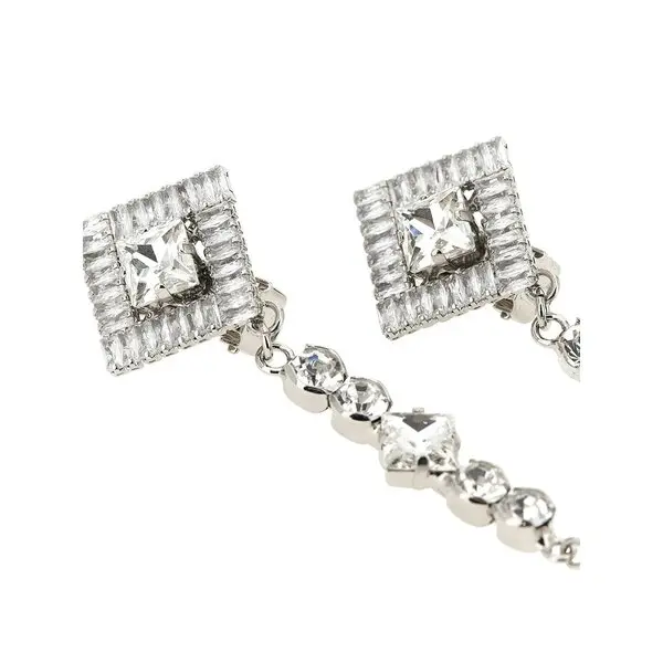 Alessandra Rich Tone Crystal And Faux Pearl Drop Earrings