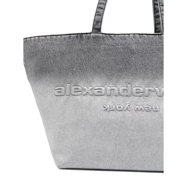 Alexander Wang Grey Embossed Logo Tote Bag