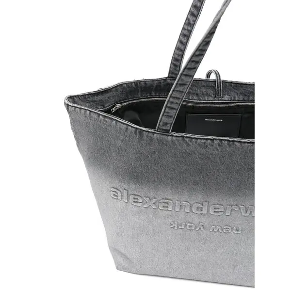 Alexander Wang Grey Embossed Logo Tote Bag