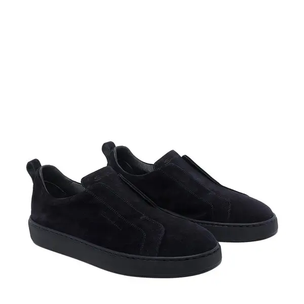 Santoni Victory Suede Slip-on Sneakers - Blue