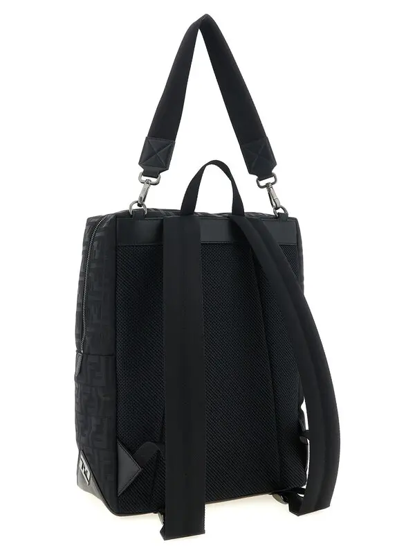 Fendi Lui Ff Nylon Backpack With Leather Details