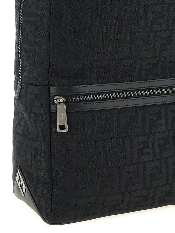 Fendi Lui Ff Nylon Backpack With Leather Details