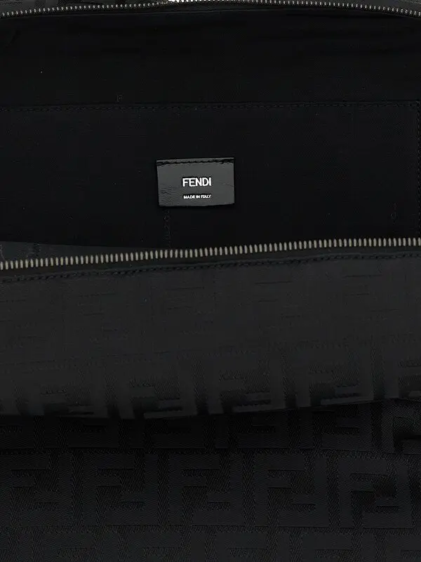 Fendi Lui Ff Nylon Backpack With Leather Details