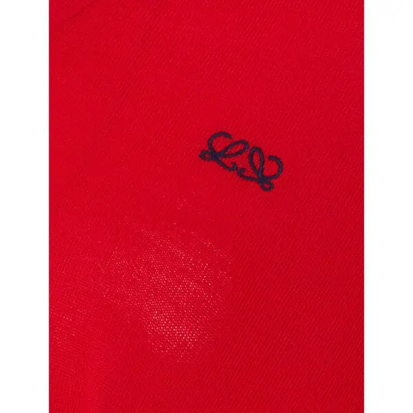 Loewe Logo Monogram Draped V-neck Sweater - Red