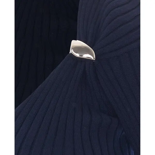 Bottega Veneta Ribbed Silk And Cashmere Knit Top With Gold-tone Hardware