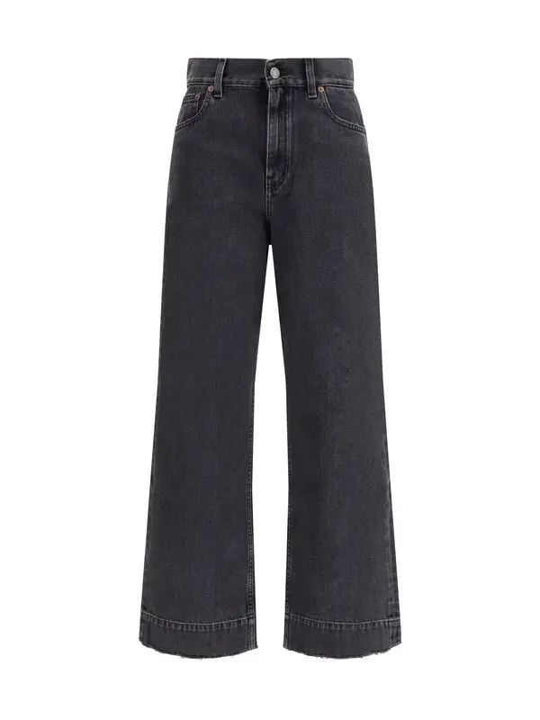 Chloé High-waisted Cropped Denim Jeans - Black