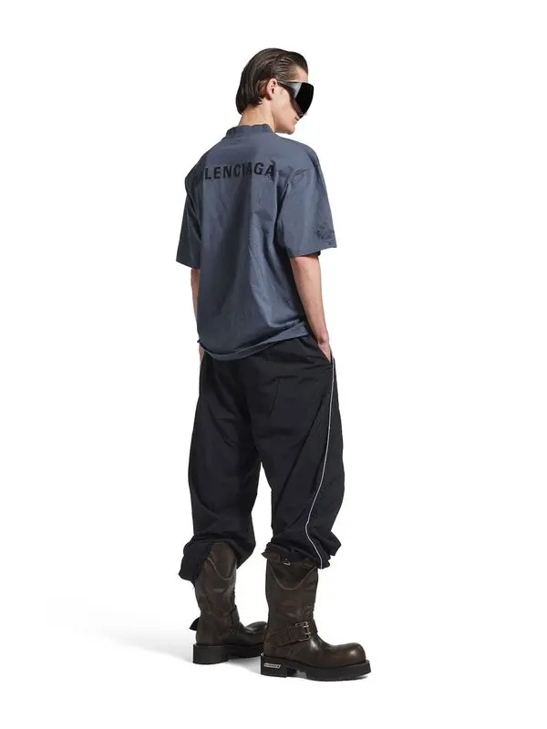 Balenciaga Back Medium Fit T-shirt In Faded Jersey - Blue