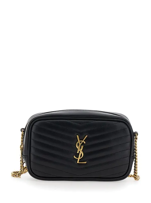 Saint Laurent Lou Mini Shoulder Bag With Cassandre Detail In Quilted Leather - Multicolor