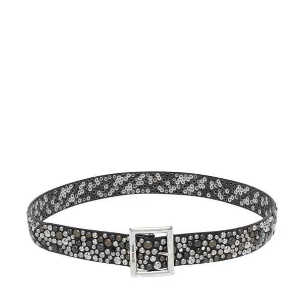 GOLDEN GOOSE Studded Leather Belt - Black