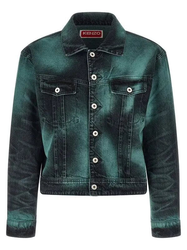 Kenzo Boke Heart" Washed Denim Oversized Jacket