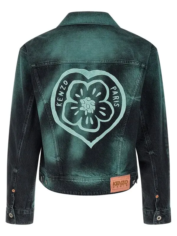 Kenzo Boke Heart" Washed Denim Oversized Jacket