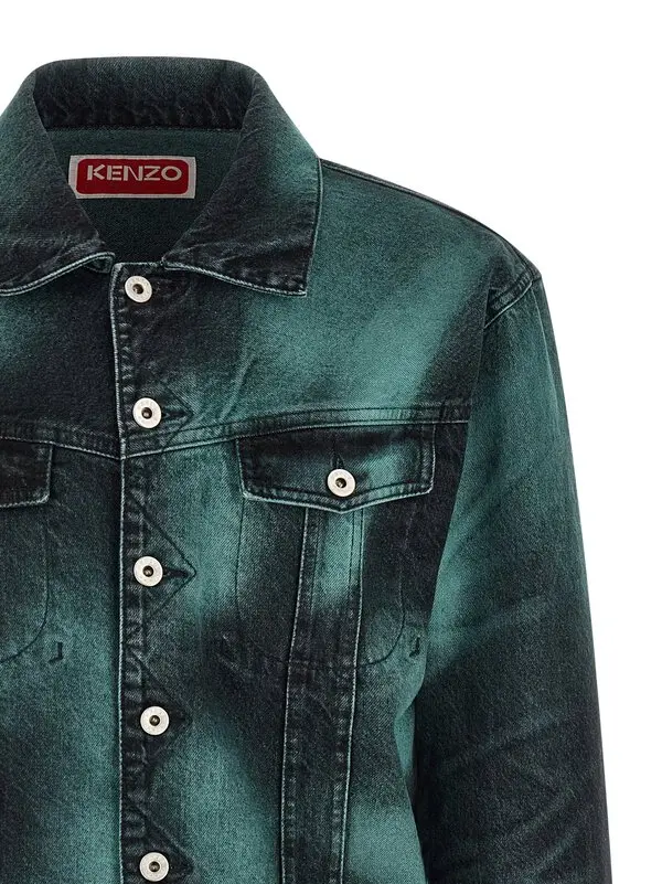 Kenzo Boke Heart" Washed Denim Oversized Jacket