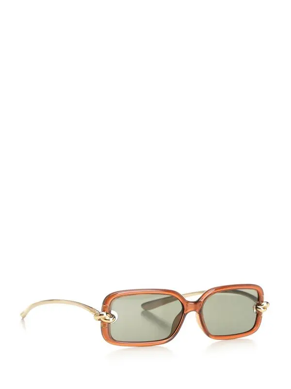 Bottega Veneta Rectangular Knot Sunglasses - Brown