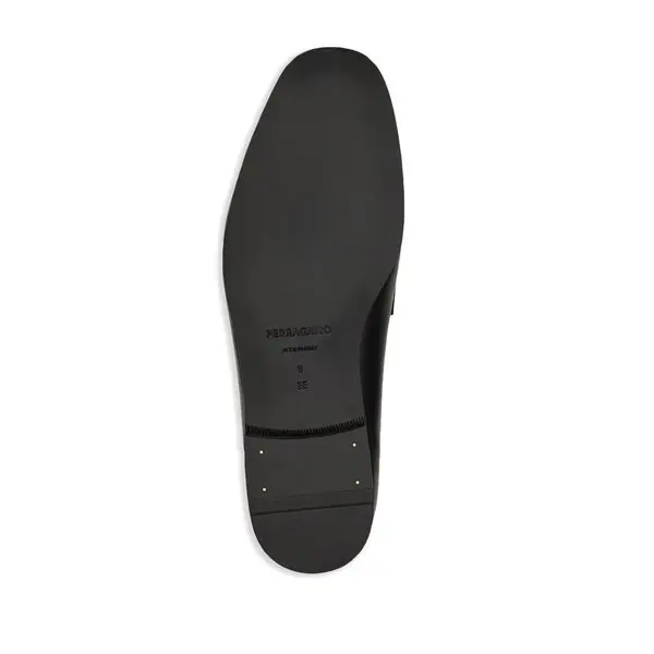 FERRAGAMO Gancini Buckle Loafers In Leather - Black