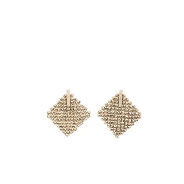 Brunello Cucinelli Tone Crystal Embellished Earrings - Gold