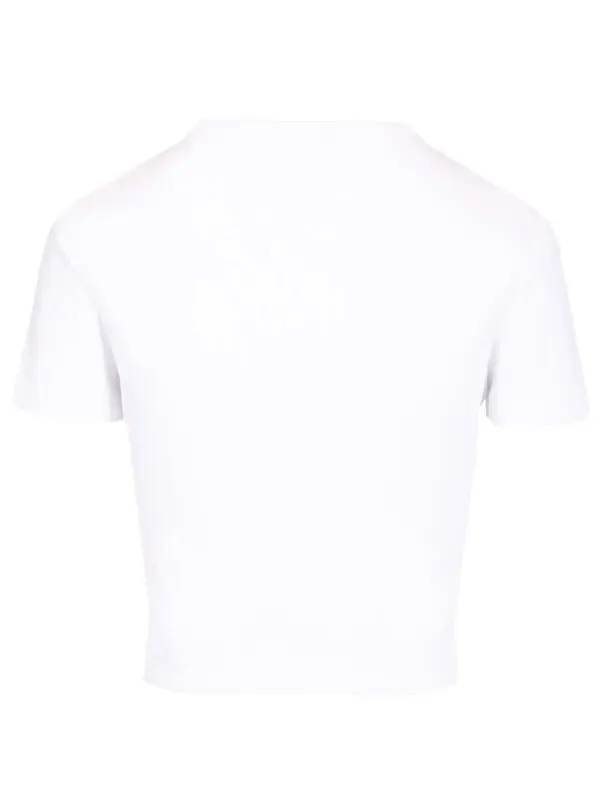 Fendi Ribbed Cropped Top With Logo Detail