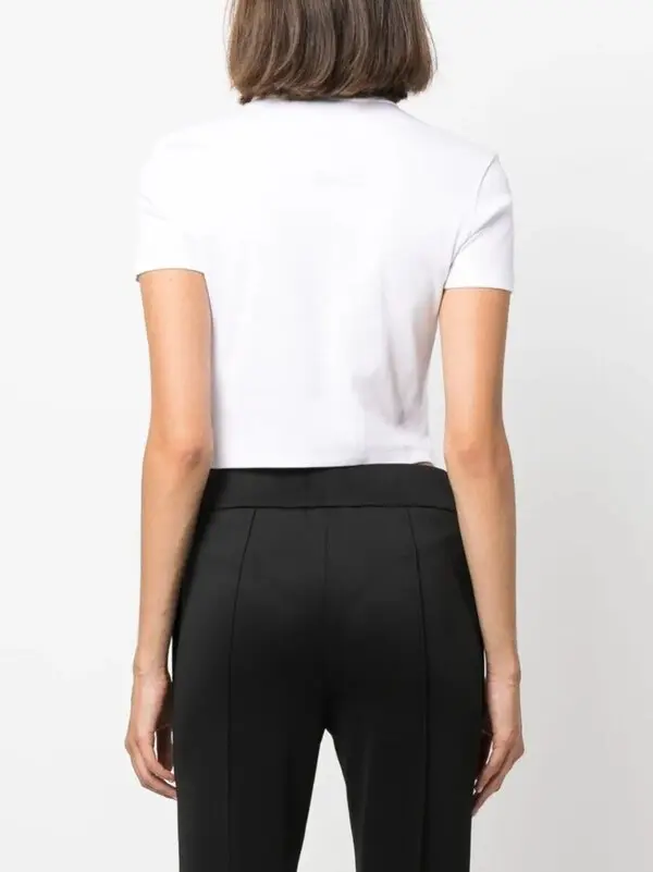 Fendi Ribbed Cropped Top With Logo Detail