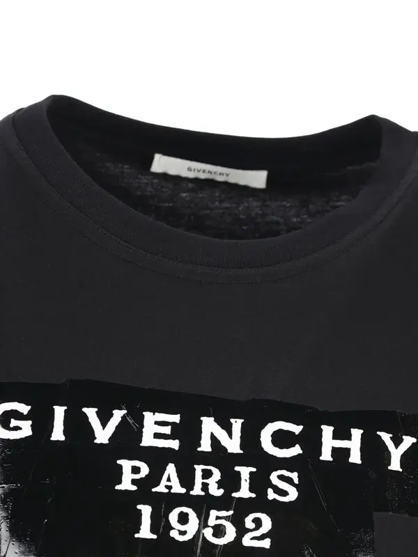 Givenchy Cotton T-shirt With Tape Print - Black