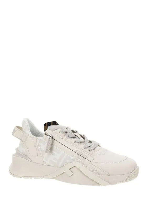 Fendi Flow Running Sneakers With Raised Sole And Monogram Detail - Multicolor