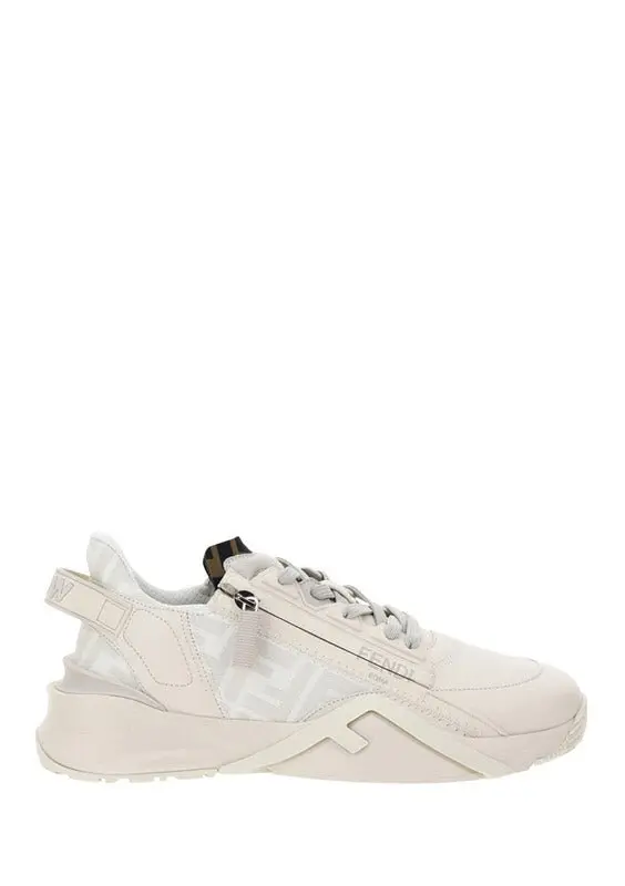 Fendi Flow Running Sneakers With Raised Sole And Monogram Detail - Multicolor
