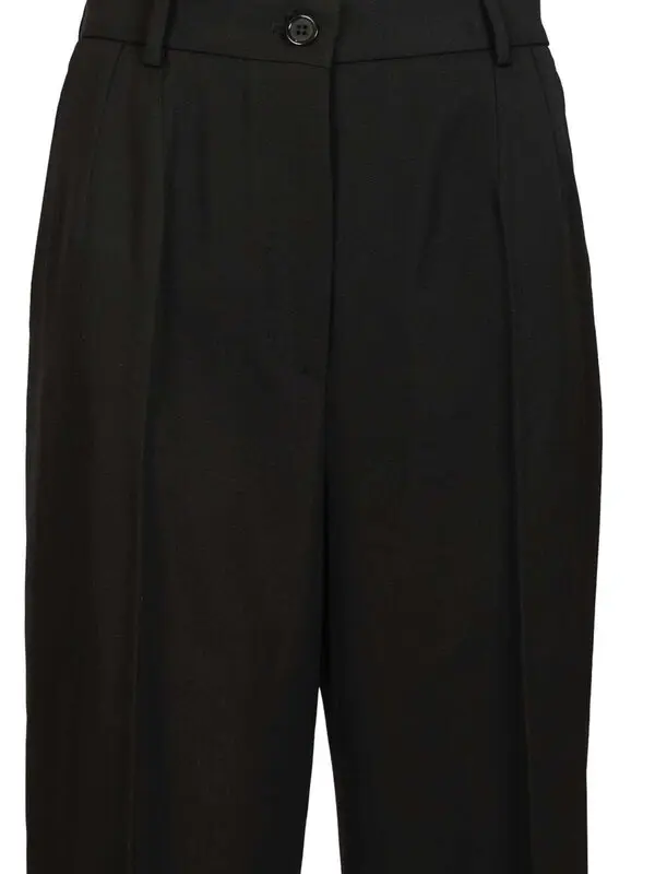 Dolce & Gabbana Wool Gabardine Trousers - Black
