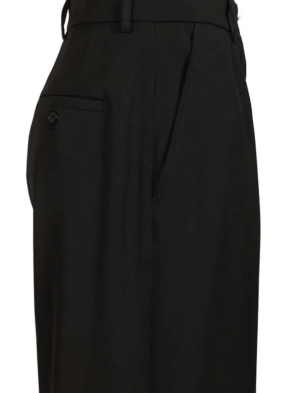 Dolce & Gabbana Wool Gabardine Trousers - Black