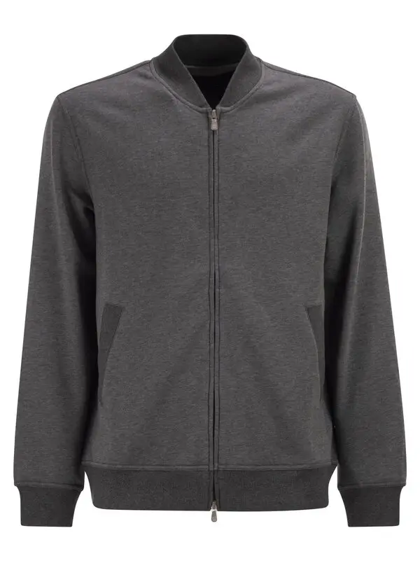 Brunello Cucinelli Techno Cotton Fleece Zip-up Topwear