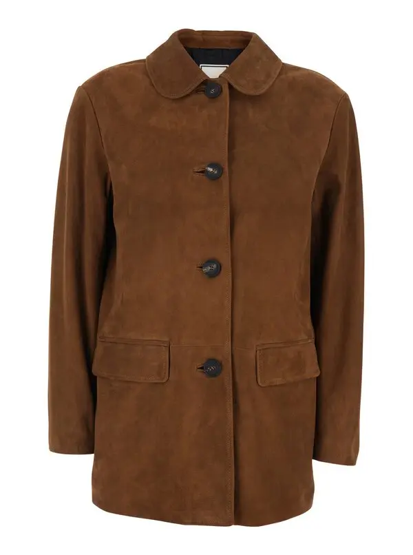 Tagliatore Suede Classic Collar Jacket - Brown