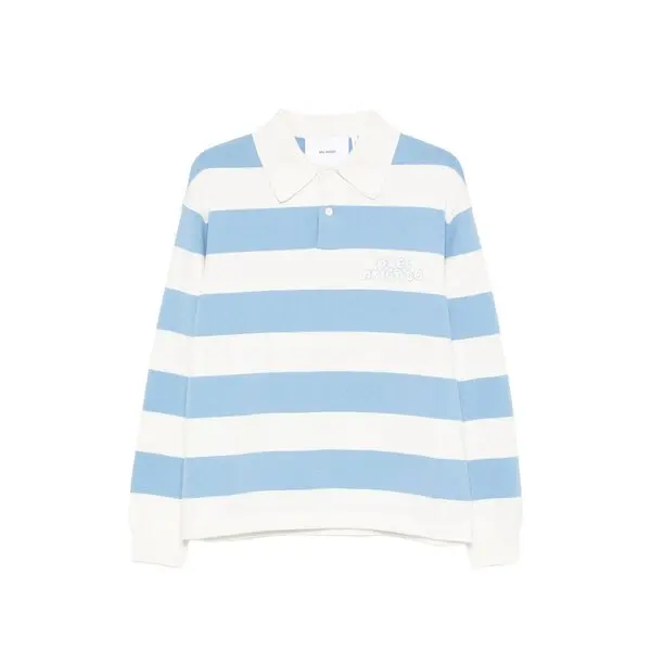 Axel Arigato Striped Cotton Wool Blend Polo Knitwear - Blue