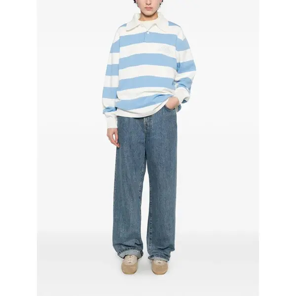 Axel Arigato Striped Cotton Wool Blend Polo Knitwear