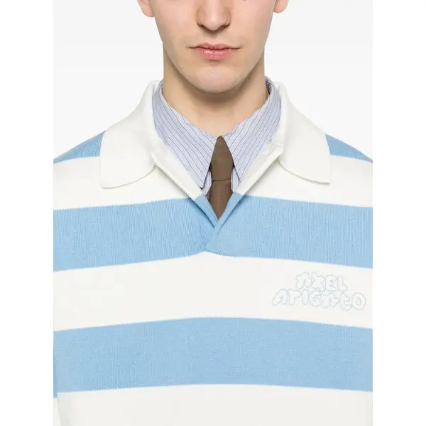 Axel Arigato Striped Cotton Wool Blend Polo Knitwear