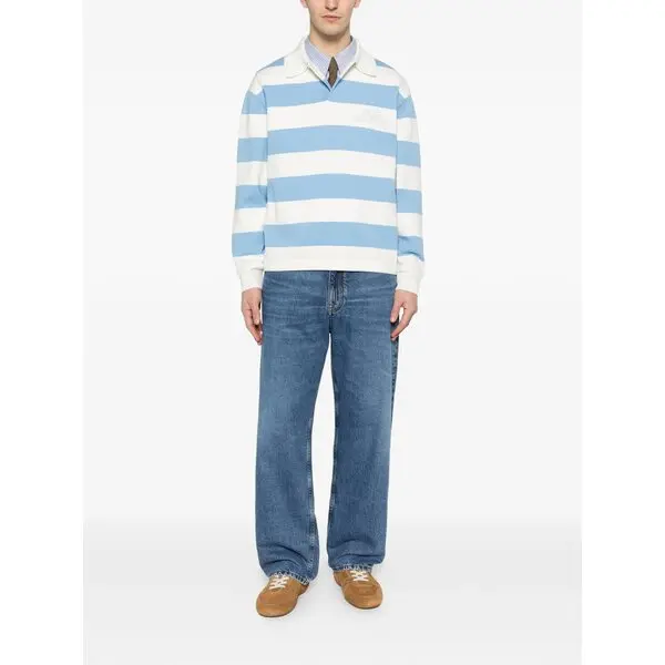 Axel Arigato Striped Cotton Wool Blend Polo Knitwear