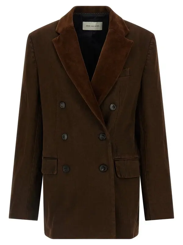 Dries Van Noten Befya Double Breasted Blazer - Brown